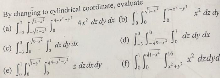 Solved a) 64/3pi b) pi/48 c) 9/2pi d) 9pi/2 e) 7pi/16 | Chegg.com