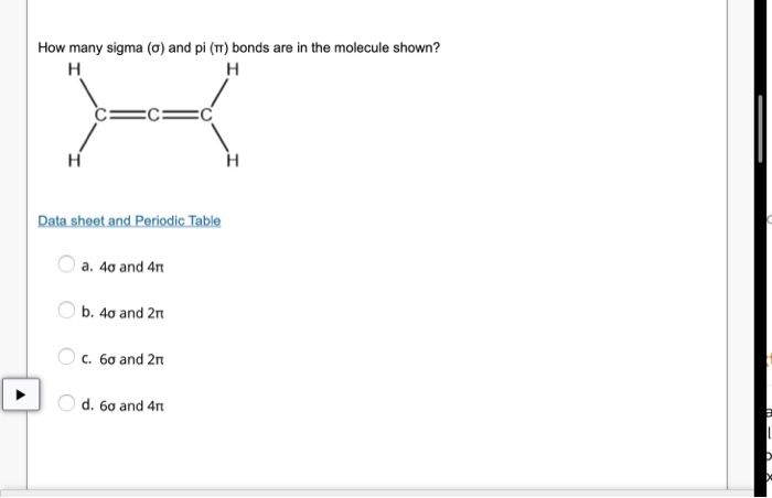 Solved How many sigma (a) and pi (TT) bonds are in the | Chegg.com