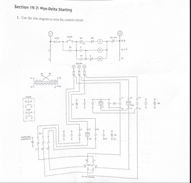 Section 19-7: Wye-Delta StartingUse the line diagram | Chegg.com