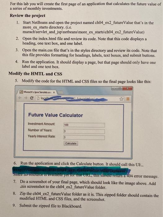 Solved For this lab you will create the first page of an | Chegg.com