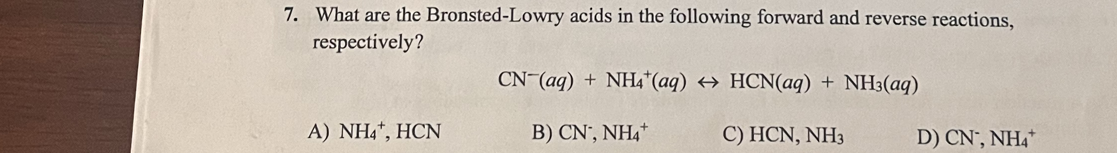 Solved What are the Bronsted-Lowry acids in the following | Chegg.com