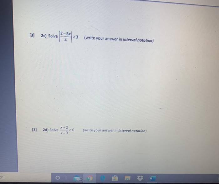 Solved [3] 2c) Solve - 5x