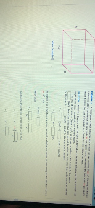 Solved EXAMPLES A rectangular storage container with an open | Chegg.com