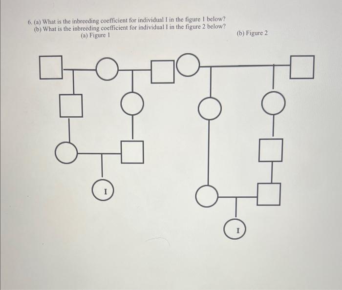 Solved 6. (a) What is the inbreeding coefficient for | Chegg.com