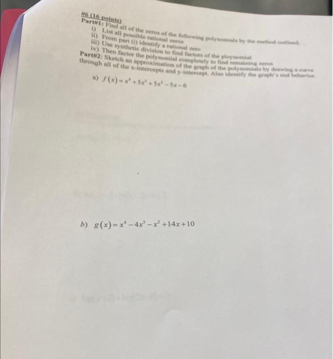 Solved H6 (16 points) Partil 1: Find all of the zervis of | Chegg.com