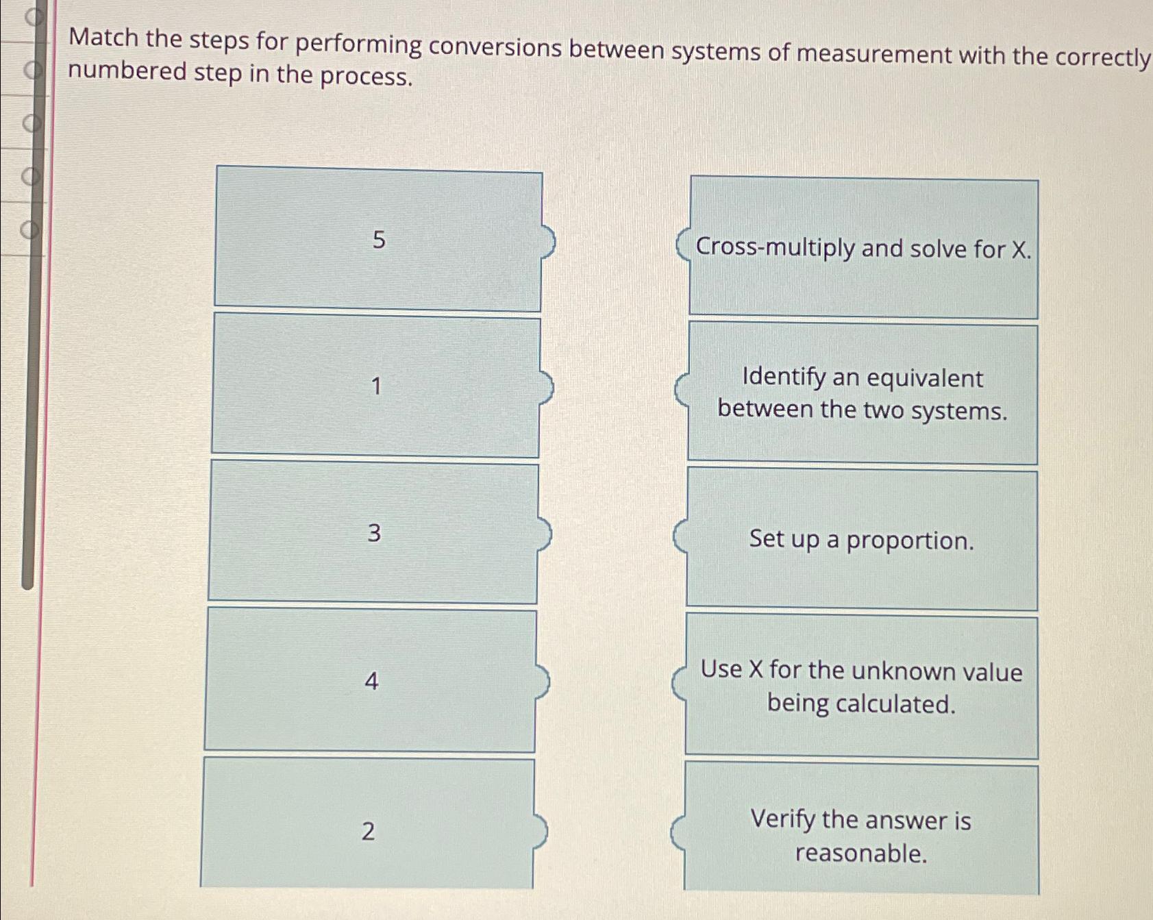 Solved Match the steps for performing conversions between | Chegg.com