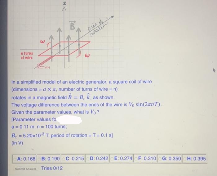 Solved In a simplified model of an electric generator, a | Chegg.com