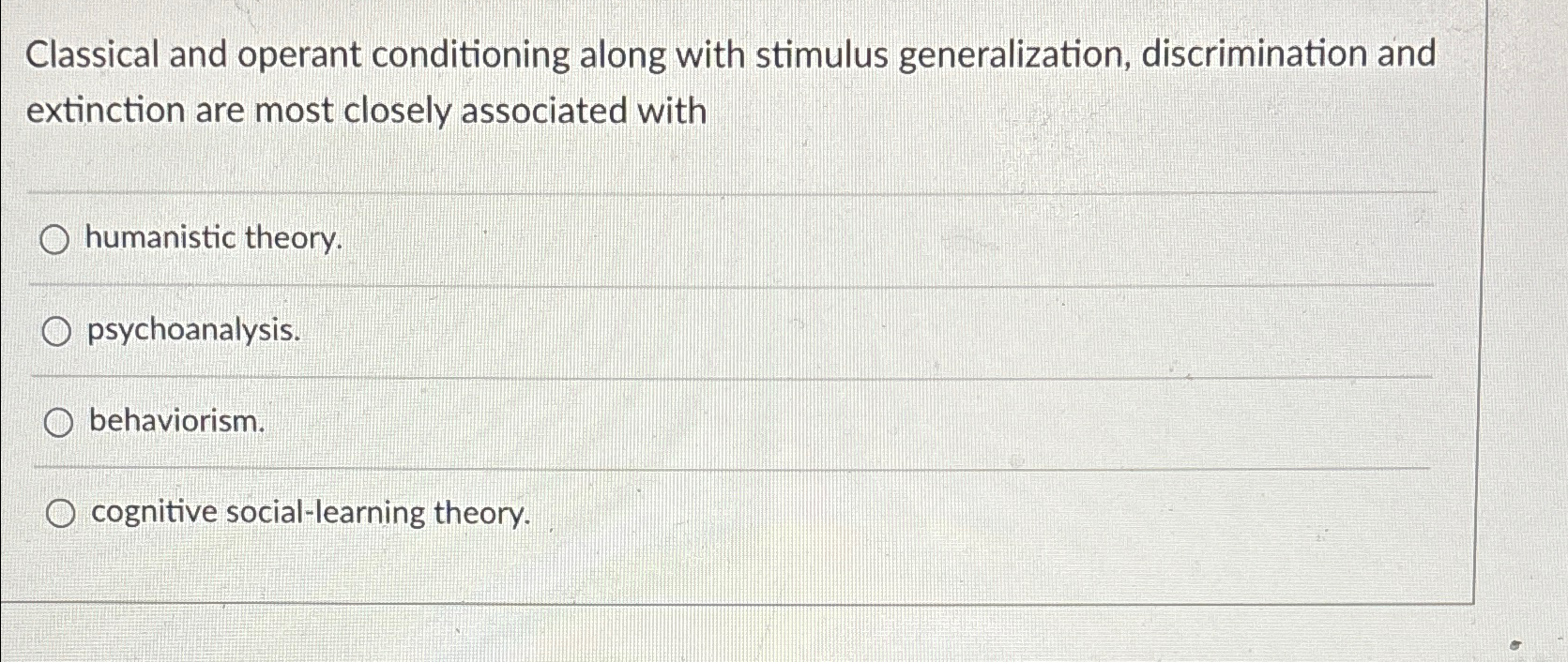 Solved Classical and operant conditioning along with | Chegg.com