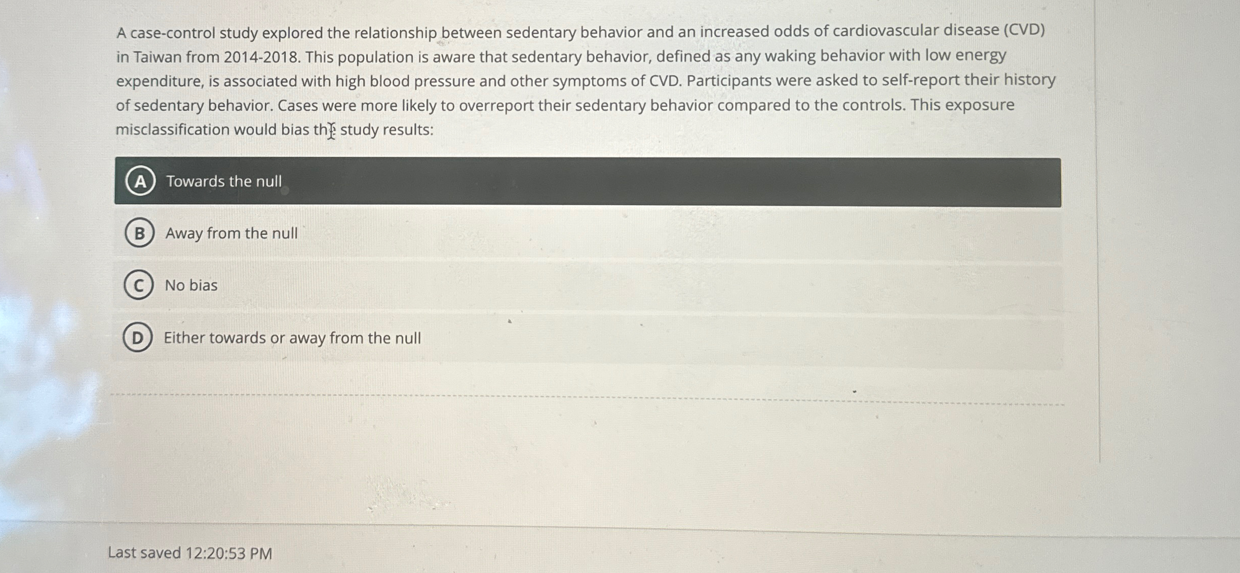 Solved A case-control study explored the relationship | Chegg.com