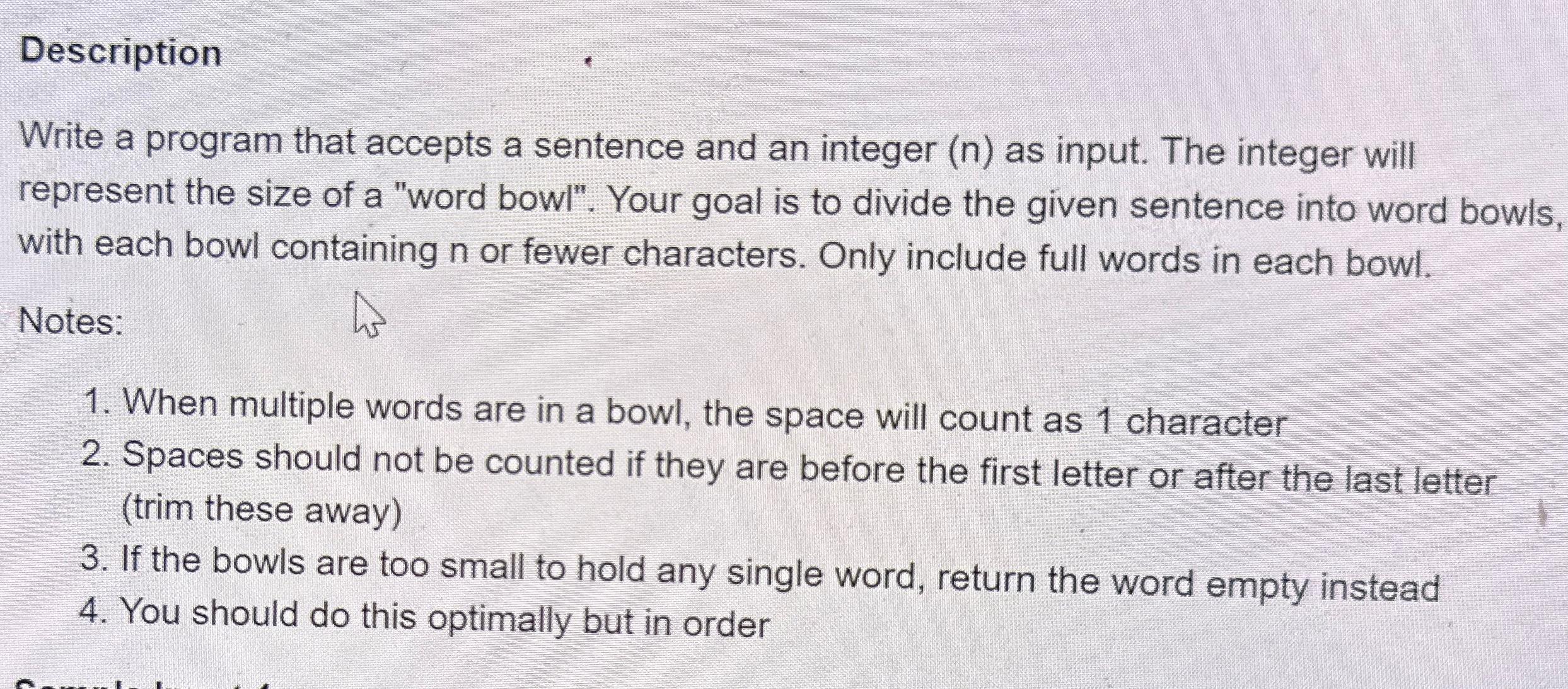 Solved DescriptionWrite a program that accepts a sentence | Chegg.com