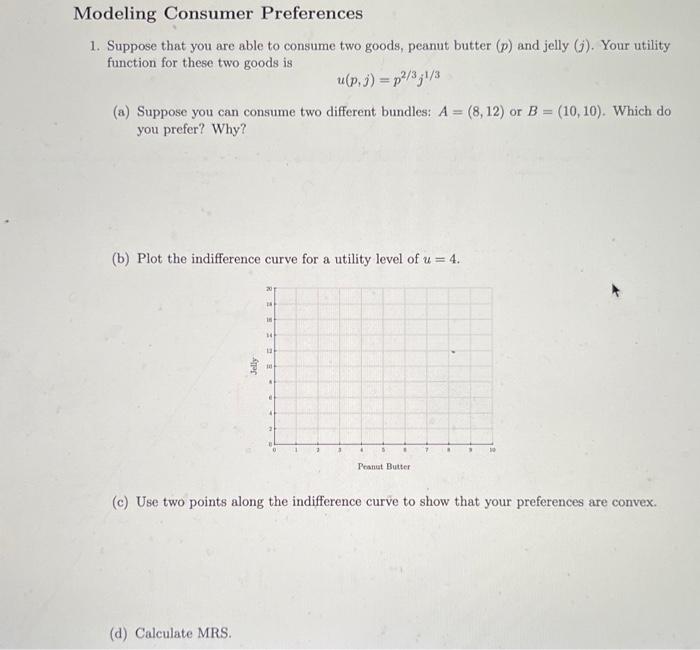 Solved 1. Suppose that you are able to consume two goods, | Chegg.com