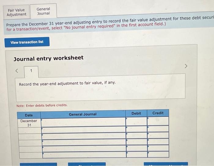 Solved Exercise 15-6 (Algo) Fair value adjustment to | Chegg.com