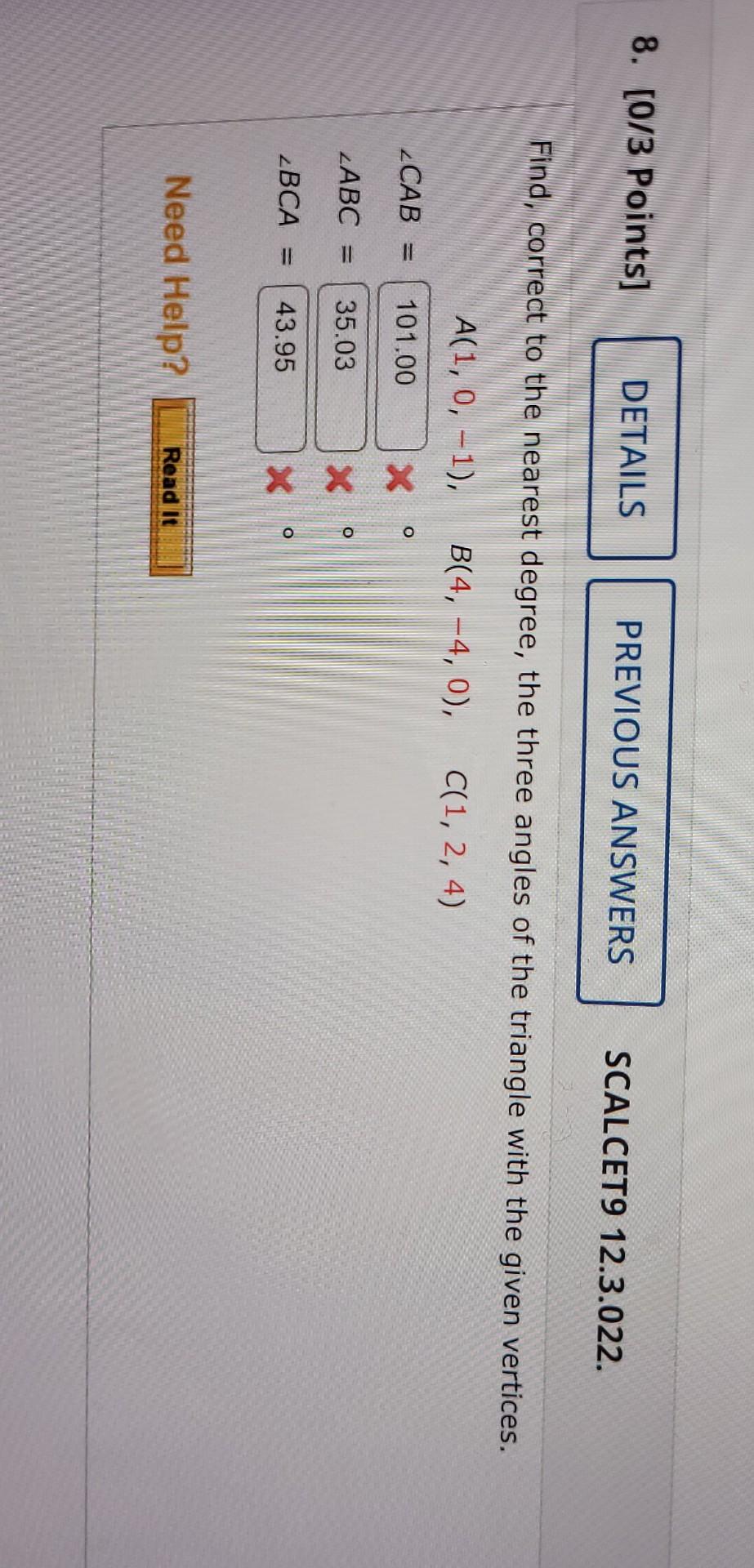 Solved 8. [0/3 Points] DETAILS PREVIOUS ANSWERS SCALCET9 | Chegg.com