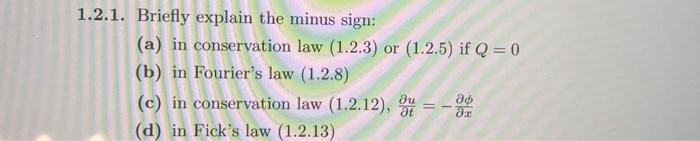 2.1. Briefly explain the minus sign: (a) in | Chegg.com