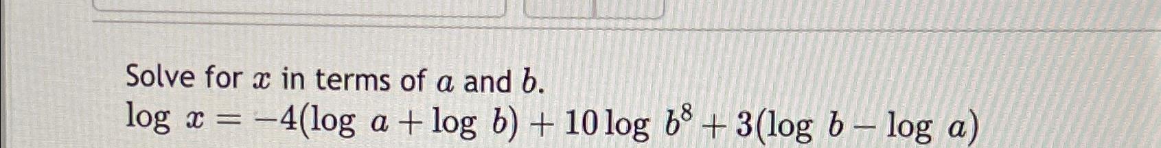 Solved Solve for x ﻿in terms of a and | Chegg.com