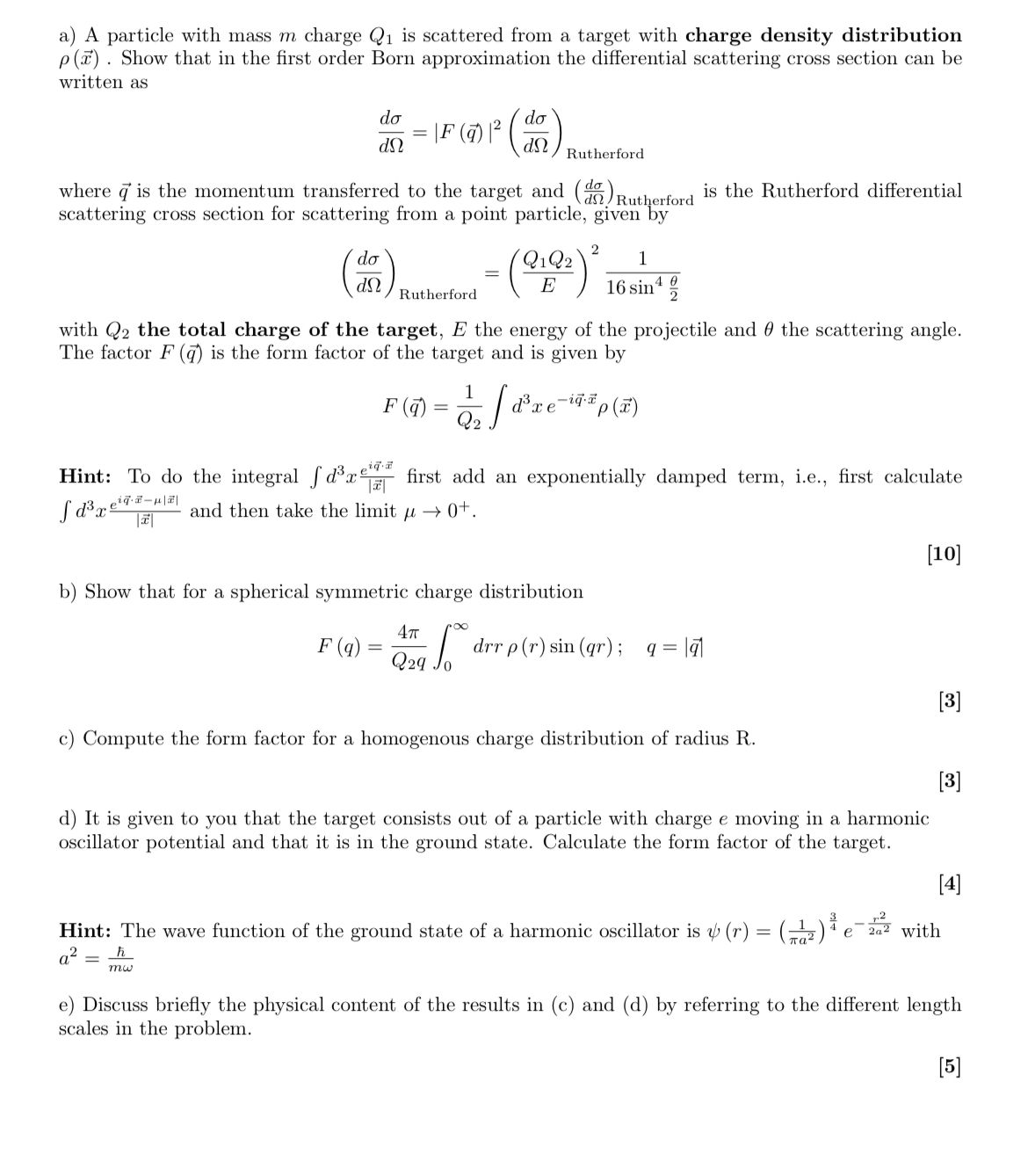 Solved a) ﻿A particle with mass m ﻿charge Q1 ﻿is scattered | Chegg.com