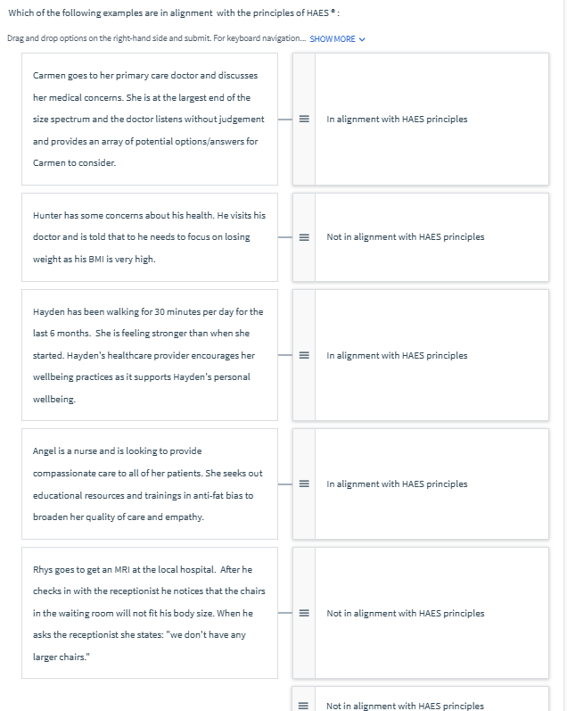 Solved Which of the following examples are in alignment with | Chegg.com