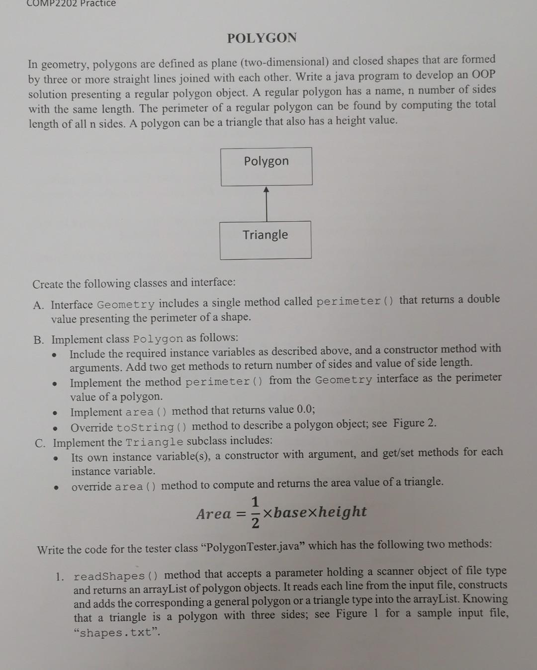 Solved COMP2202 Practice POLYGON In geometry, polygons are | Chegg.com