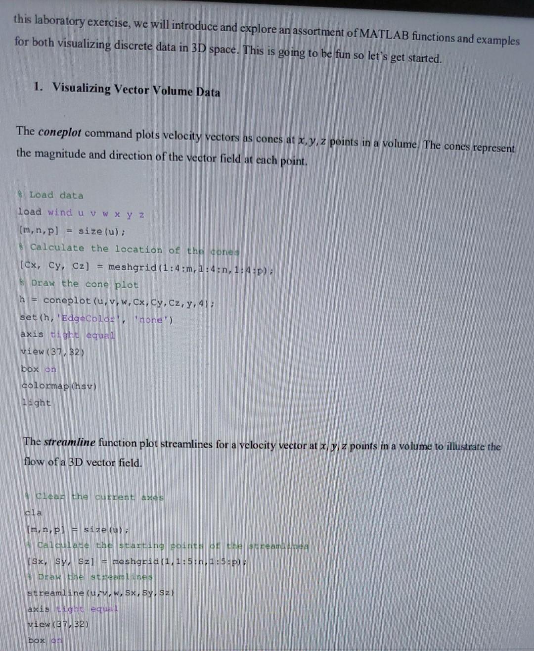 Objective: Investigate the use of MATLAB for | Chegg.com