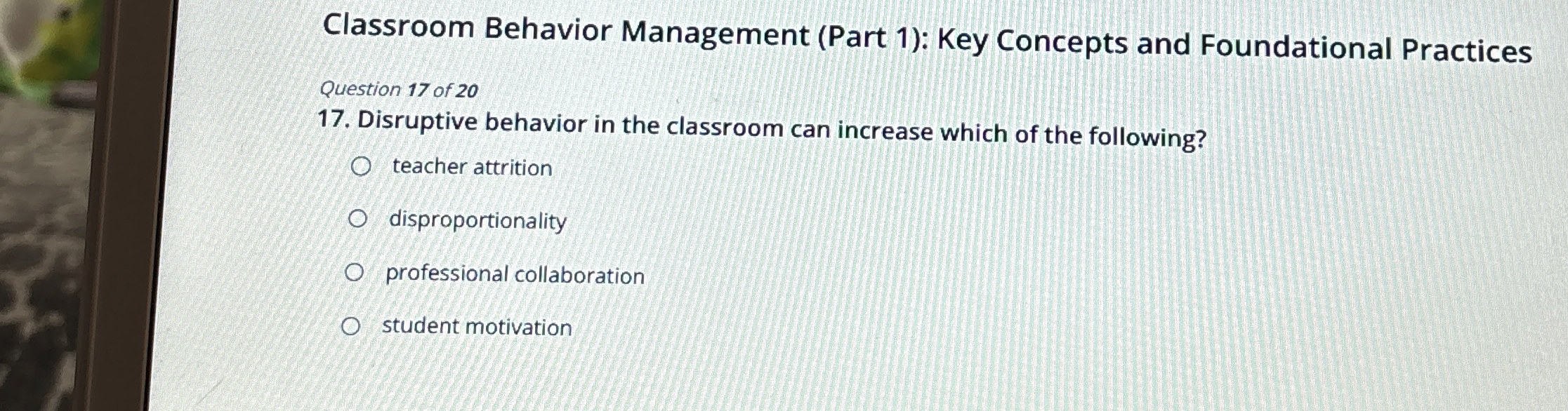 Solved Classroom Behavior Management (Part 1): Key Concepts | Chegg.com