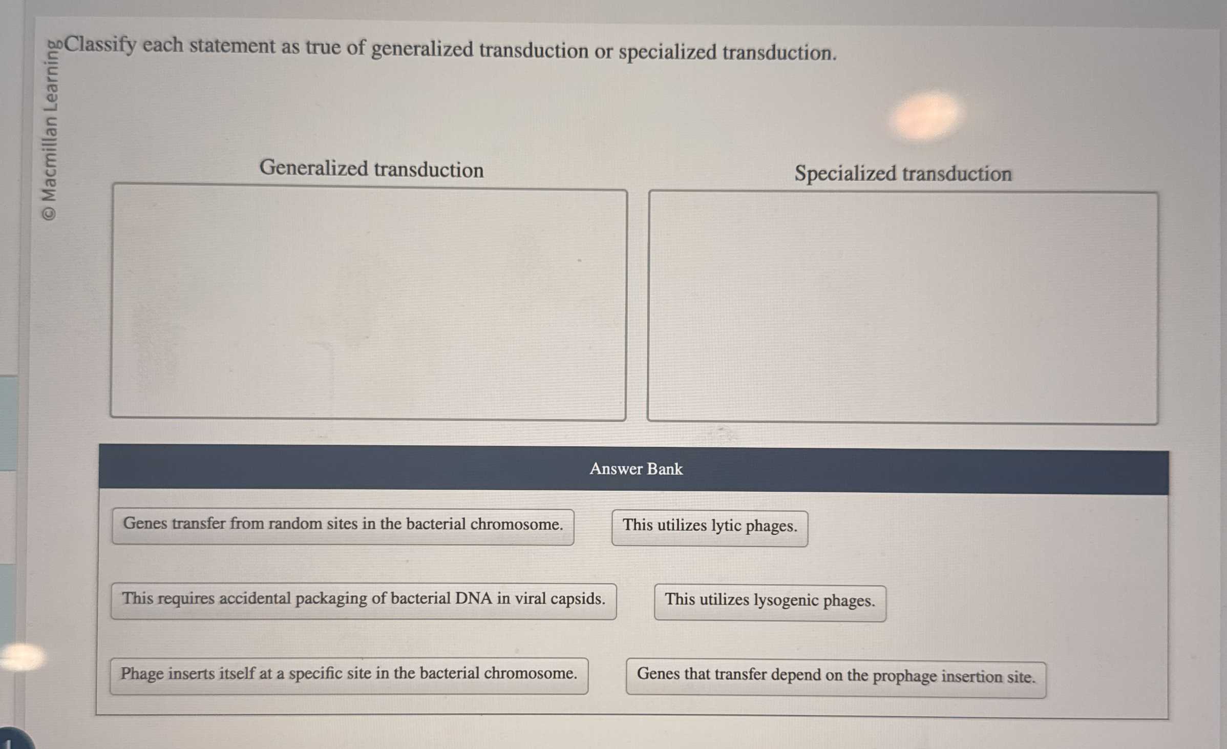 Solved an Classify each statement as true of generalized | Chegg.com
