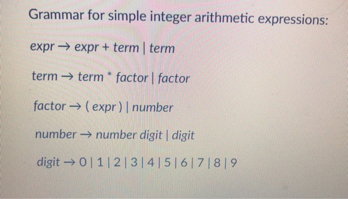 Solved Draw parse trees and abstract syntax trees for the | Chegg.com