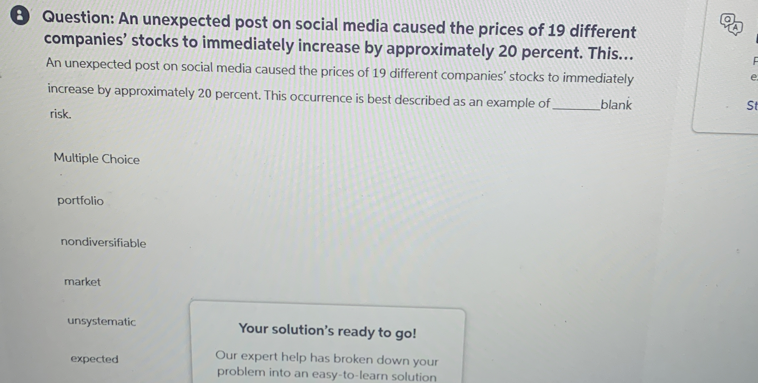 Solved (8) ﻿Question: An unexpected post on social media | Chegg.com