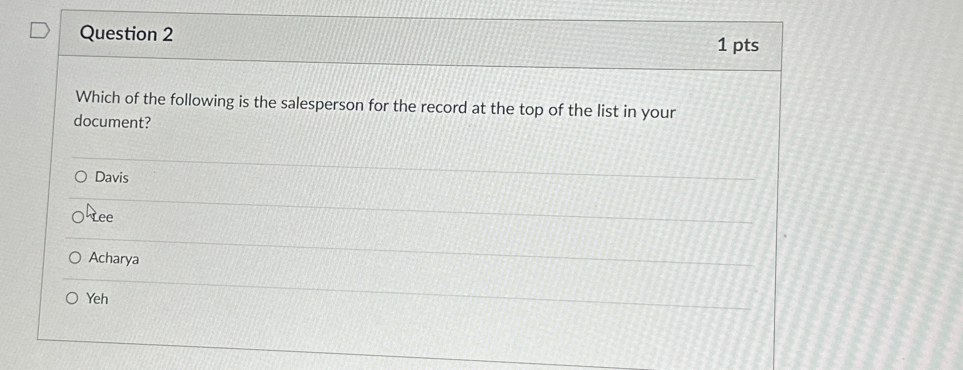 Solved Question 21 ﻿ptsWhich of the following is the | Chegg.com