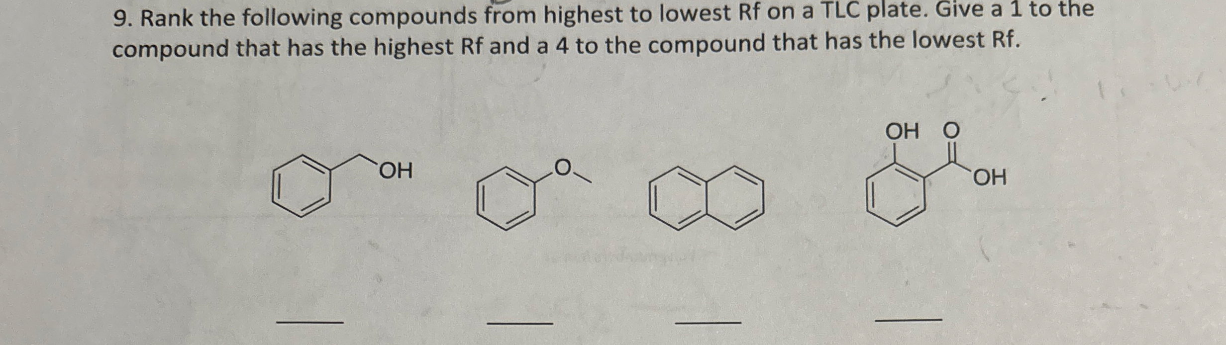 Solved Rank the following compounds from highest to lowest | Chegg.com