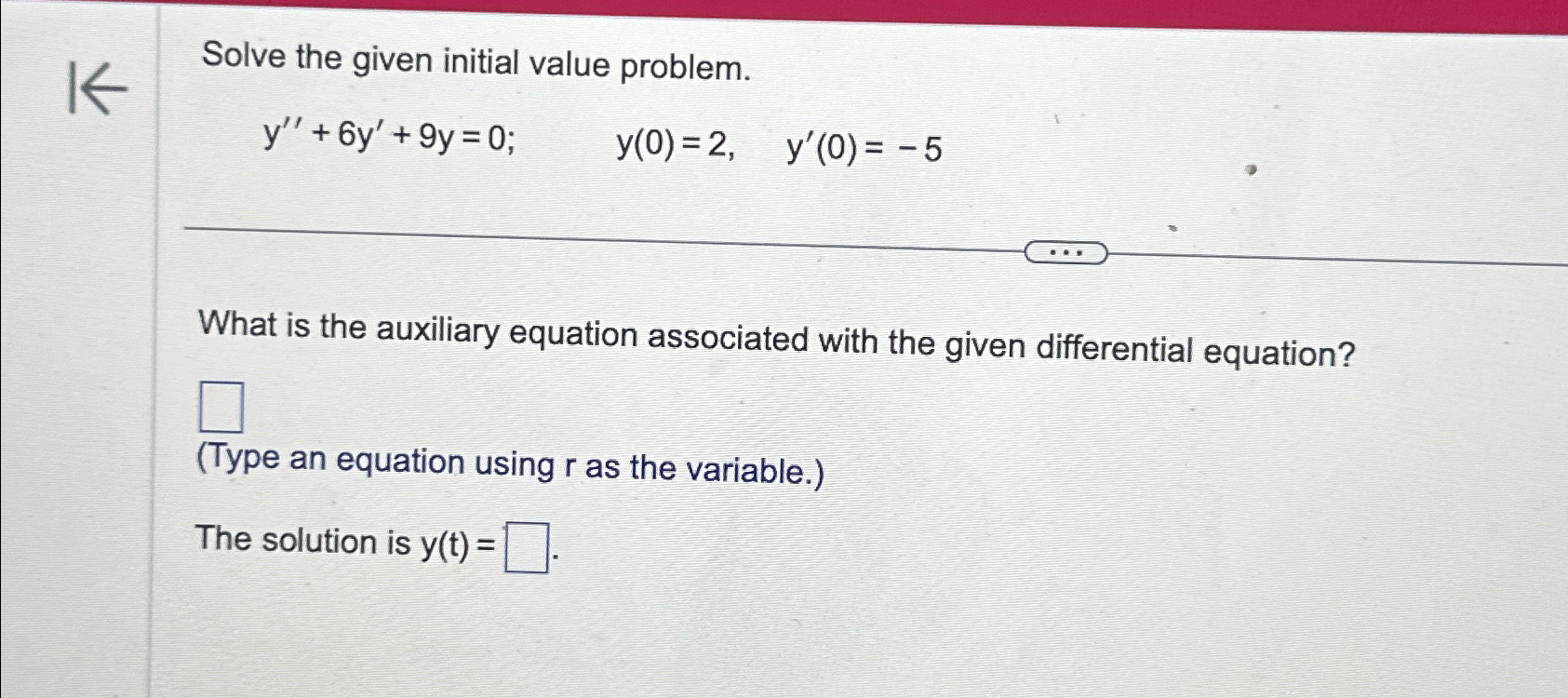 Solved Solve the given initial value | Chegg.com