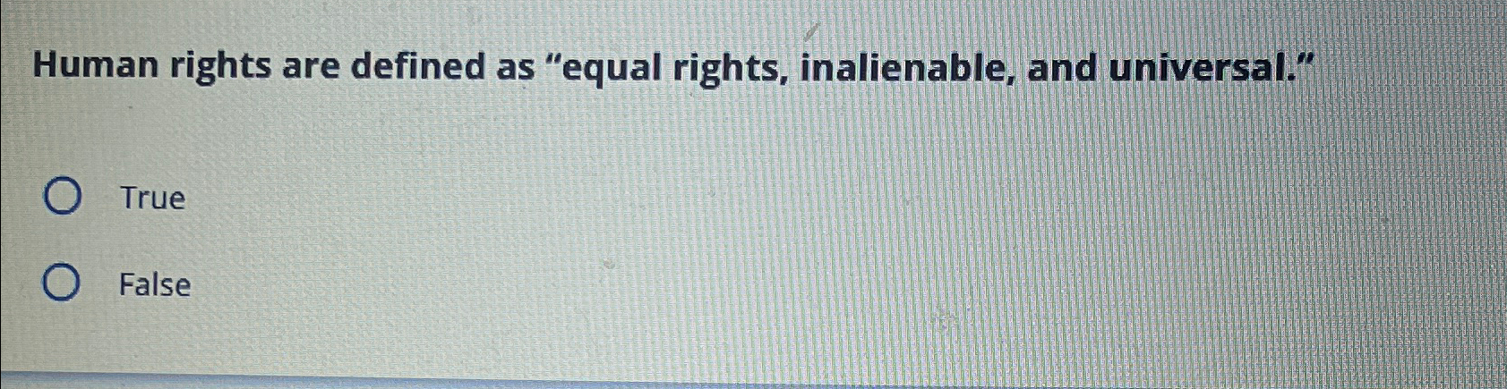 Solved Human rights are defined as "equal rights, | Chegg.com