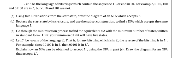 Let L ﻿be the language of bitstrings which contain | Chegg.com