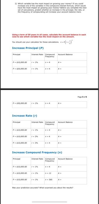 Plan Ahead Exponentially Portfolio Worksheet | Chegg.com