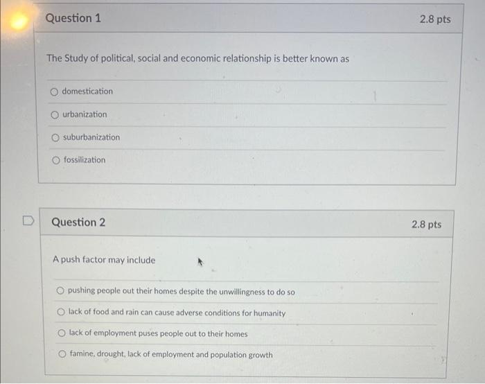 The Study of political, social and economic | Chegg.com