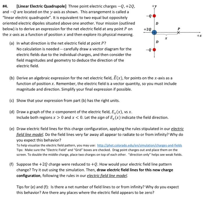 \#4. [Linear Electric Quadrupole] Three point | Chegg.com