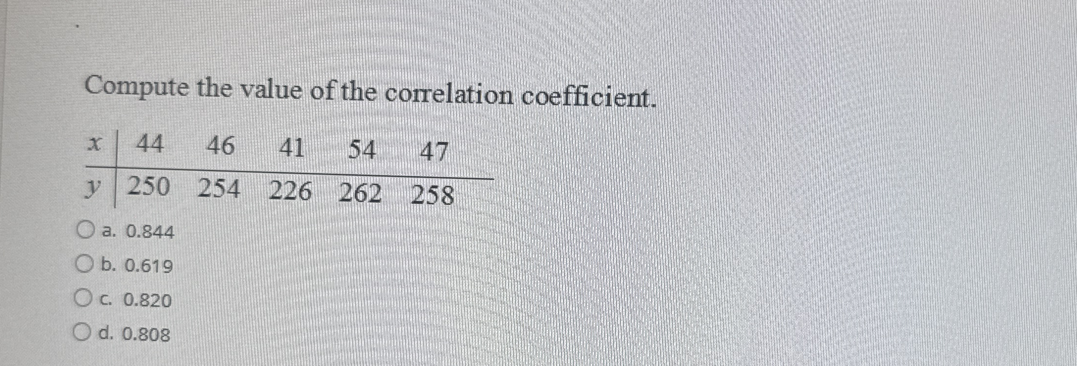 Solved Compute the value of the correlation | Chegg.com