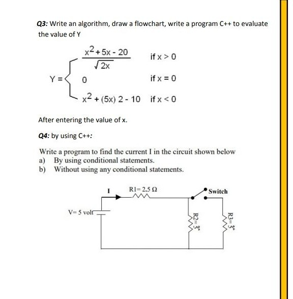 Solved Q3 Write An Algorithm Draw A Flowchart Write A 6076