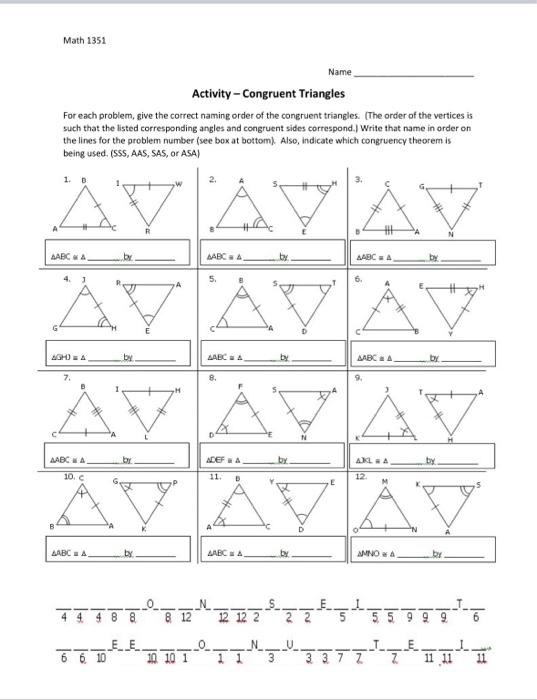 Solved For each problem, give the correct naming order of | Chegg.com