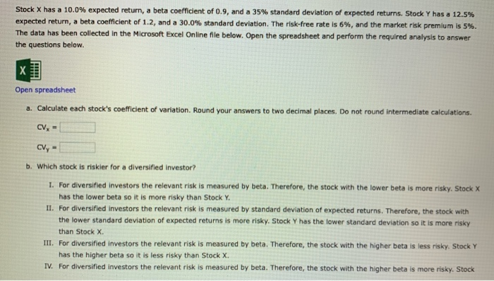 Solved Stock X Has A 100 Expected Return A Beta 3623