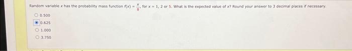 Solved Random variable x has the probability mass function | Chegg.com