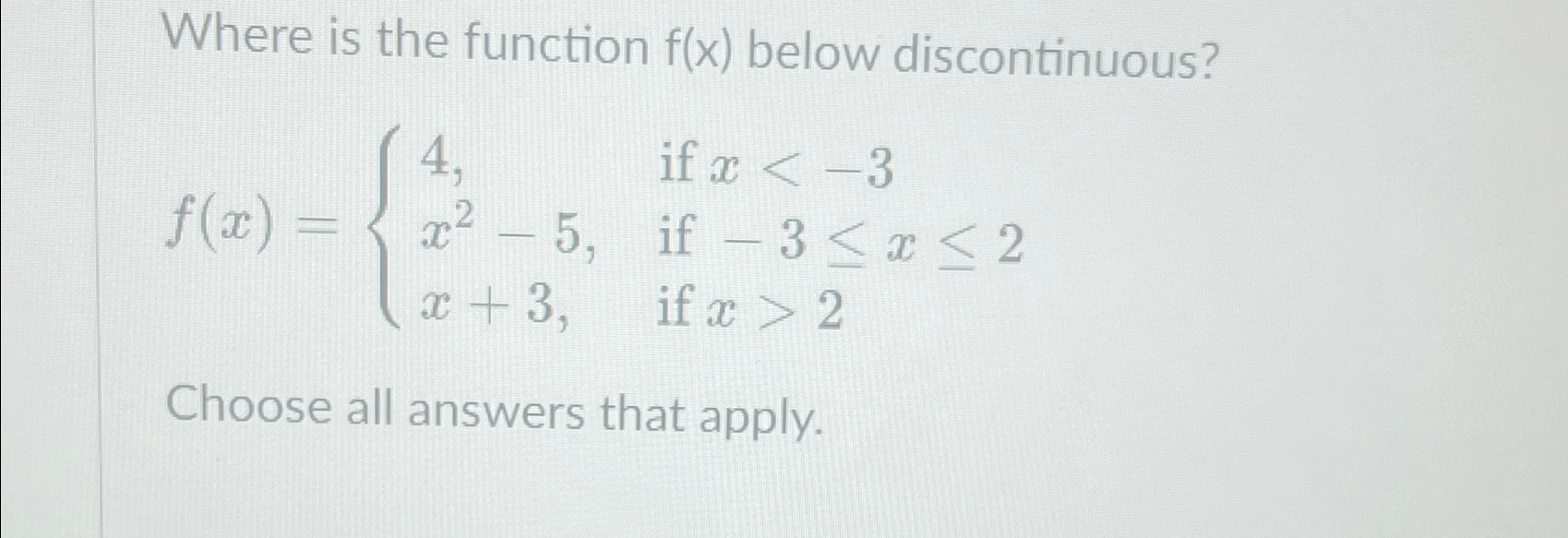 Solved Where is the function f(x) ﻿below | Chegg.com