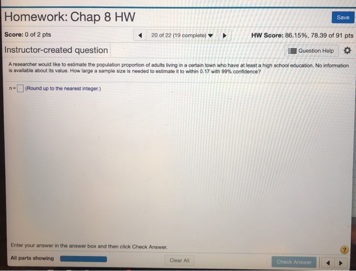 Solved Homework Chap 8 Hw Save Score 0 Of 2 Pts 20 Of 22