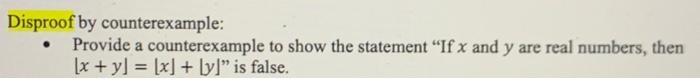 Solved Disproof by counterexample: Provide a counterexample | Chegg.com