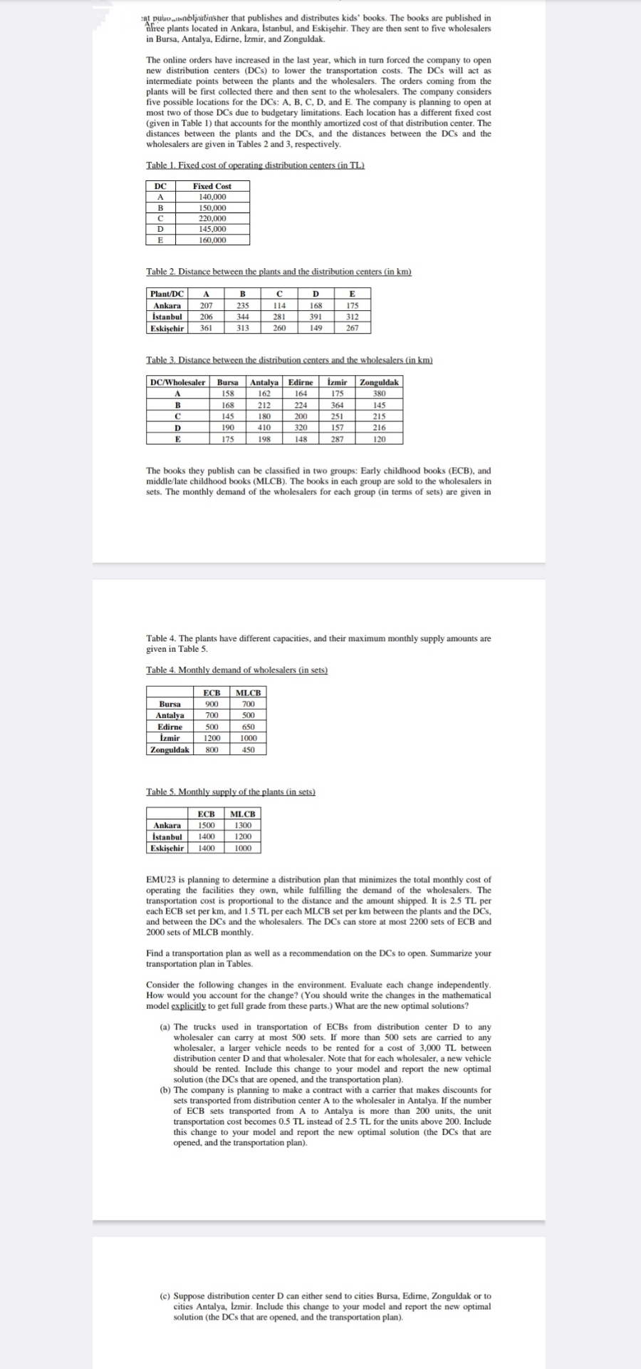 Solved :at puko Afree plants located in Ankara, Istanbul, | Chegg.com