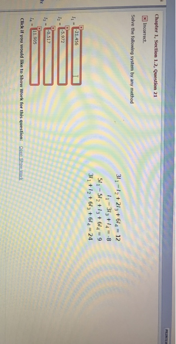 Solved Chapter 1, Section 1.2. Question 21 Incorrect Solve | Chegg.com