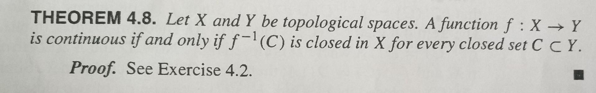 Solved THEOREM 4.8. Let X and Y be topological spaces. A | Chegg.com