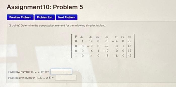 Solved Assignment10 Problem 5 Previous Problem Problem List 