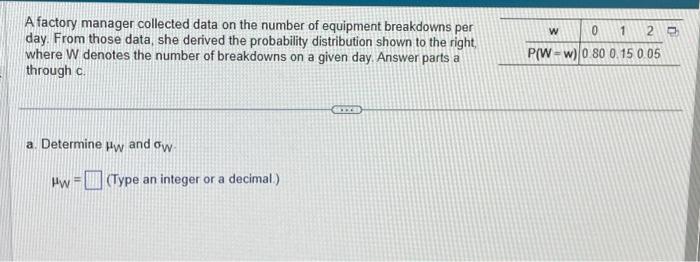 A factory manager collected data on the number of | Chegg.com