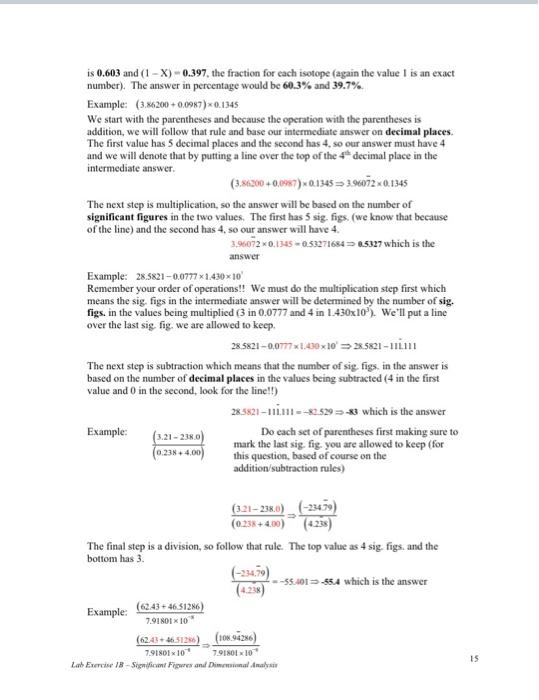 Solved ARE hem 310 Lab Exercise - \#1B Uncertainty in | Chegg.com