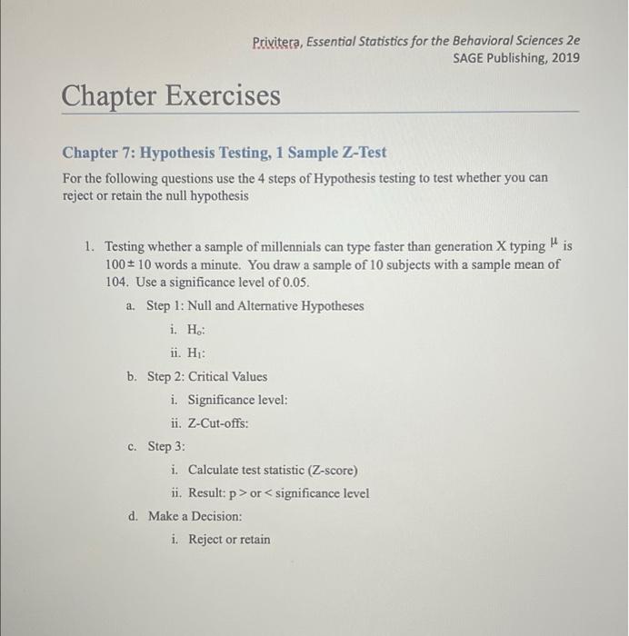 Solved Privitera, Essential Statistics for the Behavioral | Chegg.com